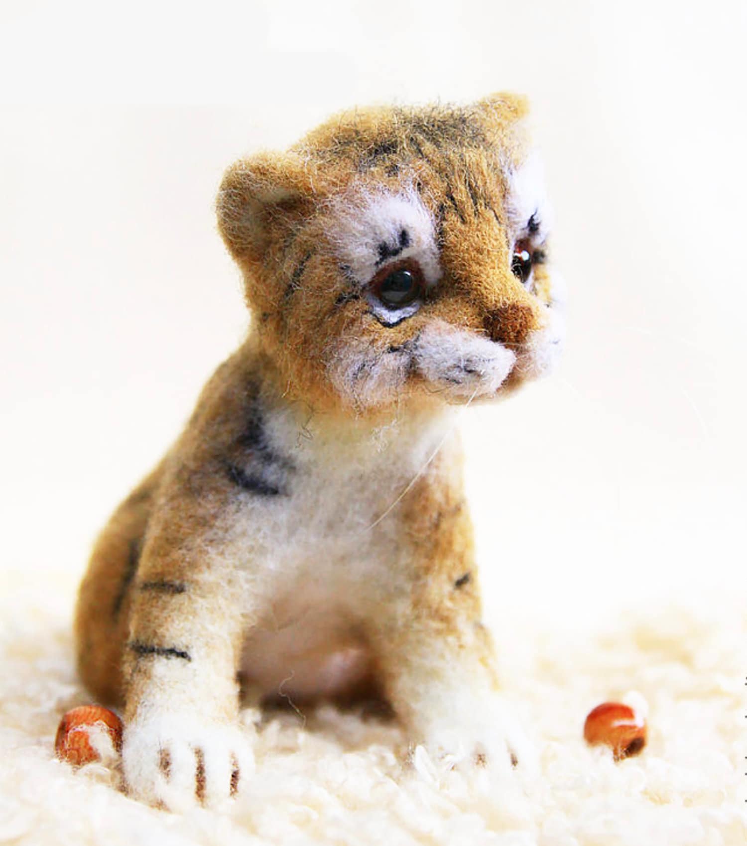Needle Felted BABY TIGER Mini Tiger Sculpture Felted | Etsy