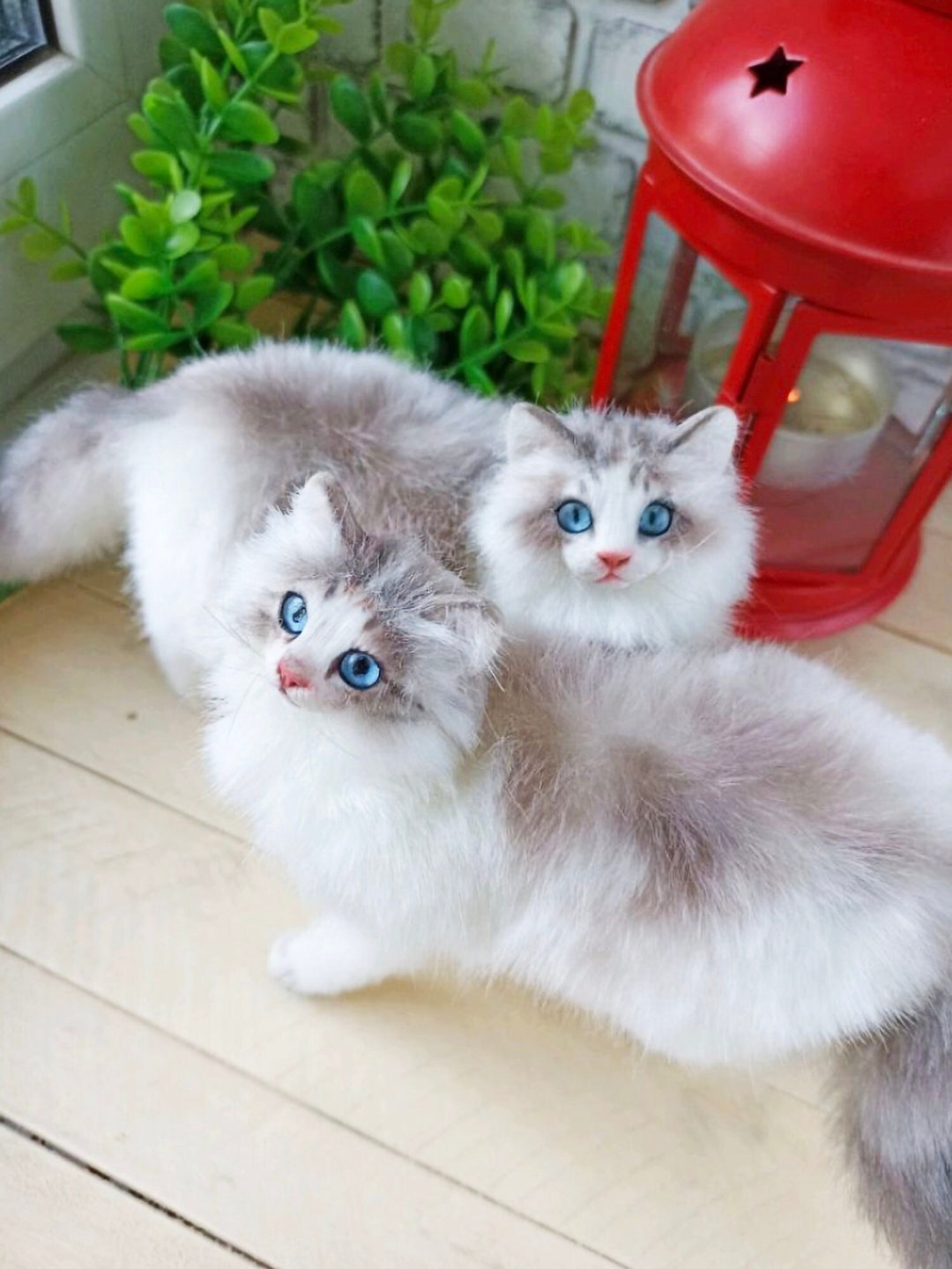 MINI FELT STATUES Cat Mama, Kitten, Cat Family, Felt Cat Sculpture ...