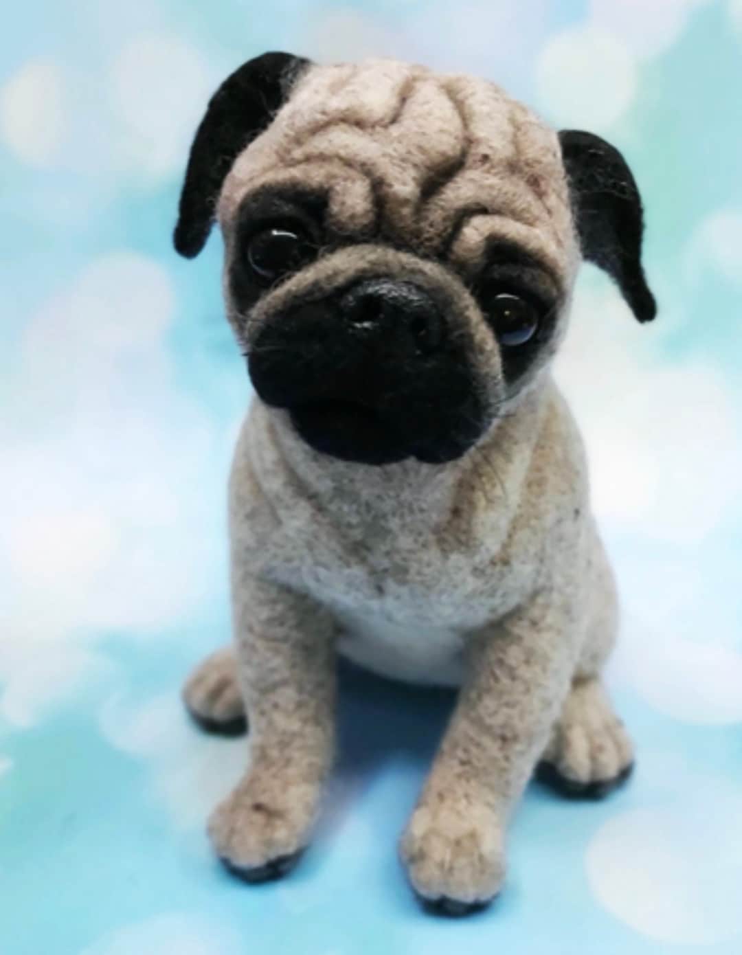 Needle Felted Dog PUG, Felted Pug Puppy, Needle Felted Animal, Pet ...