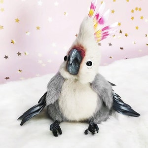 Felt PARROT Needle Felted, Handmade Collectible Owl, Good Luck Charm ...