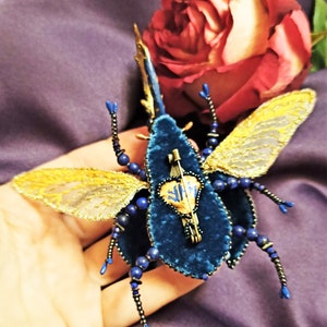 Handmade Bejeweled Hercules Beetle BROOCH - Etsy