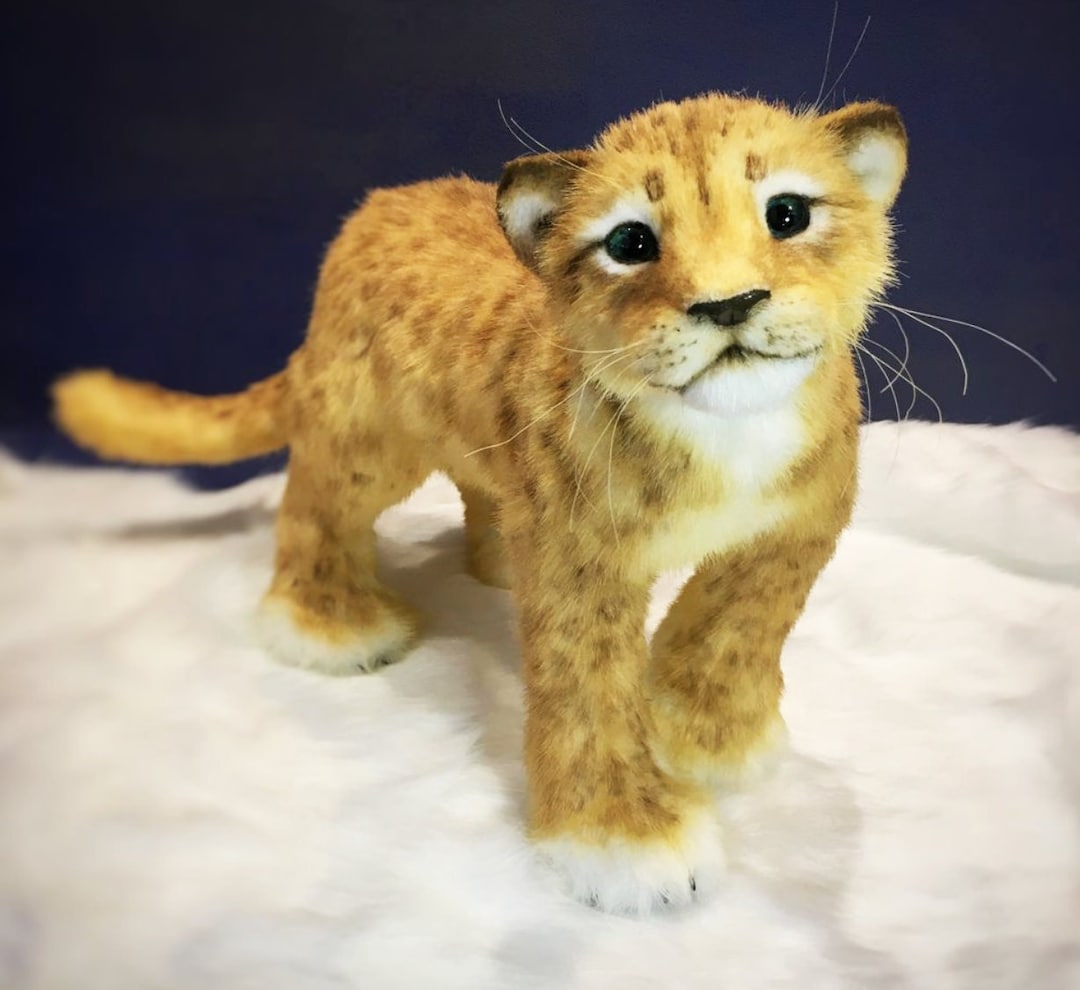 Medium Lion Cub Plushie Made to Order, Stuffed Lion, 3D Realistic Lion ...