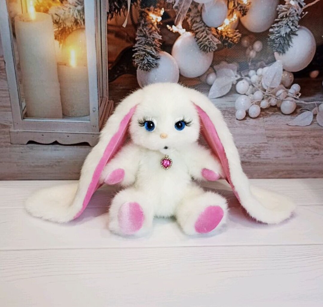 White Bunny Plush Toy, Stuffed Toy Bunny, Custom Plush Toy, Plush ...