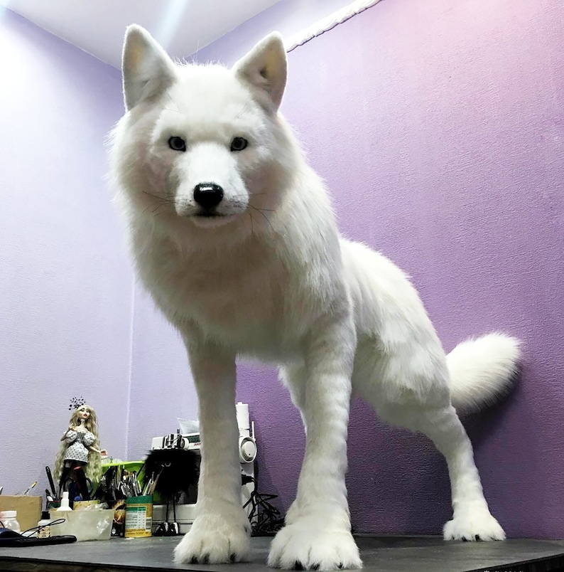 BIG REALISTIC WOLF Plushie Made to Order, Plush Toy, 3D Realistic Wolf ...