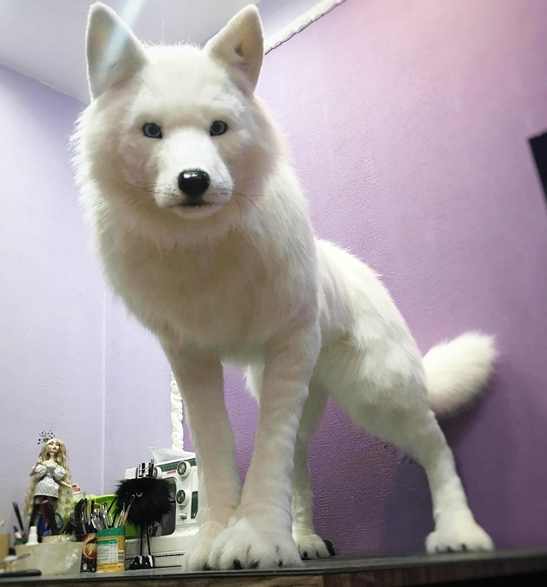 BIG REALISTIC WOLF Plushie Made to Order, Plush Toy, 3D Realistic Wolf, Unique 3D Plush Toy ...