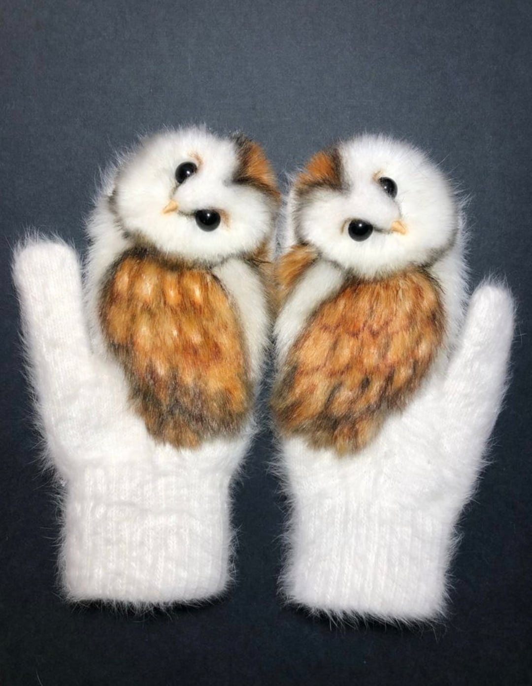 OWL MITTENS, Mittens With Bird, Gloves for Women, Mittens Christmas ...