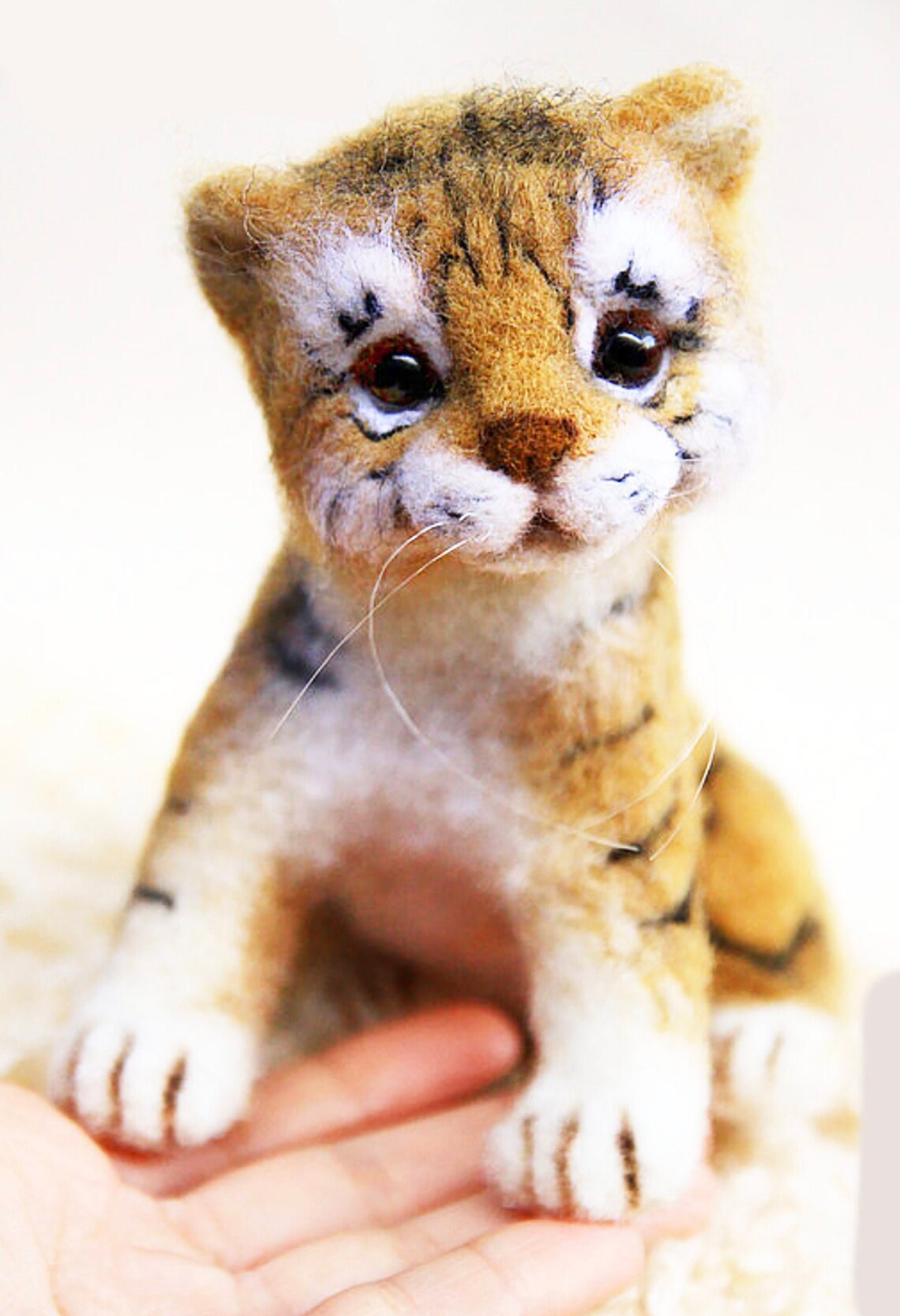 Needle Felted BABY TIGER Mini Tiger Sculpture Felted | Etsy