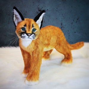 BIG CARACAL Plush Toy Made to Order, 3D Realistic Wild Cat Plushie ...