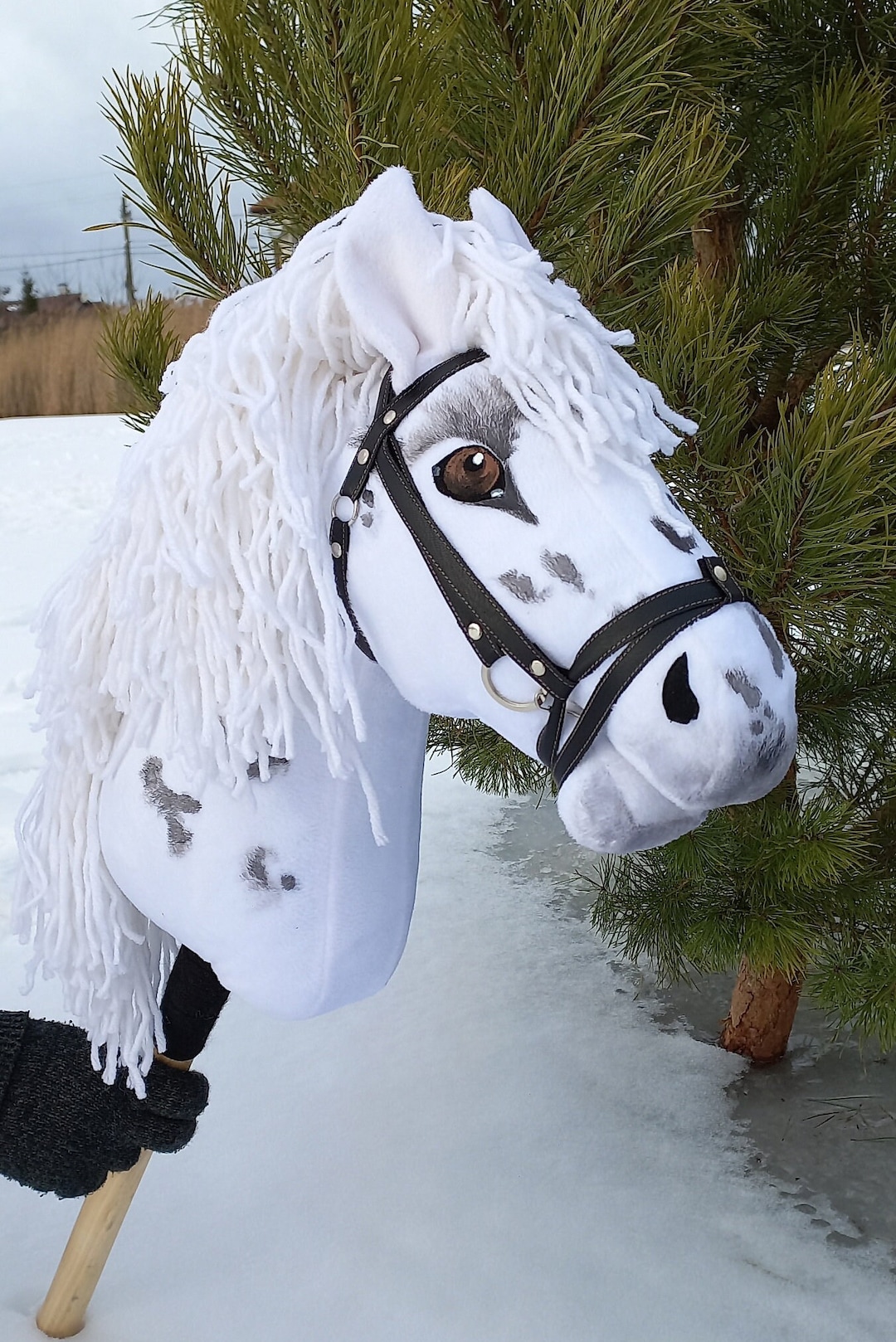 Hobby Horse With Bridle & Reins: Long Mane Stick Horse, A3 Size - Etsy