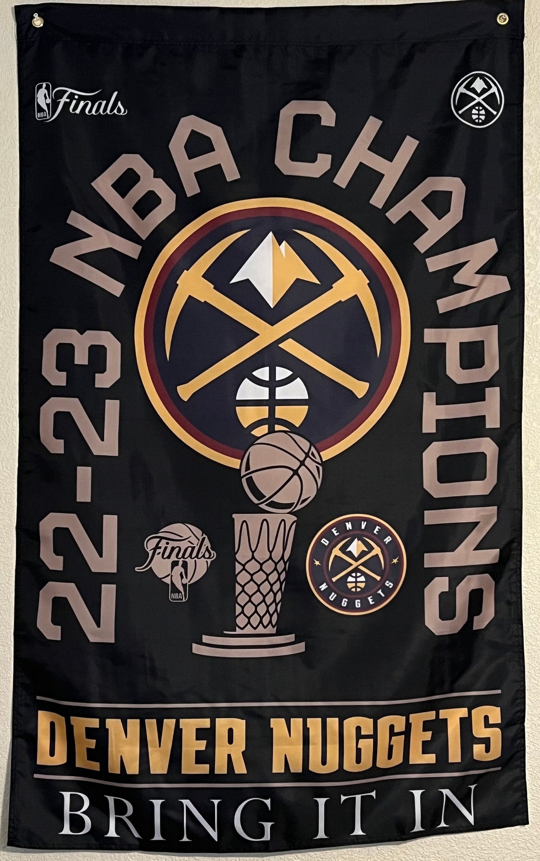Denver Nuggets 2023 Championship Vertical Banner NBA Basketball 3x5ft ...
