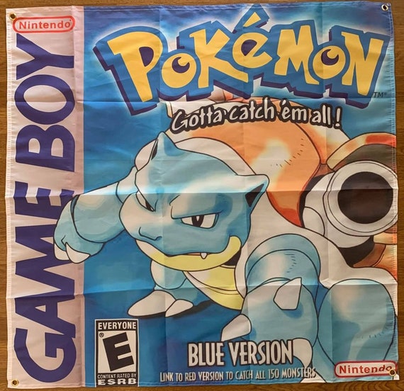 Pokémon Blue Version Gameboy Blastoise Video Game Cover Art | Etsy