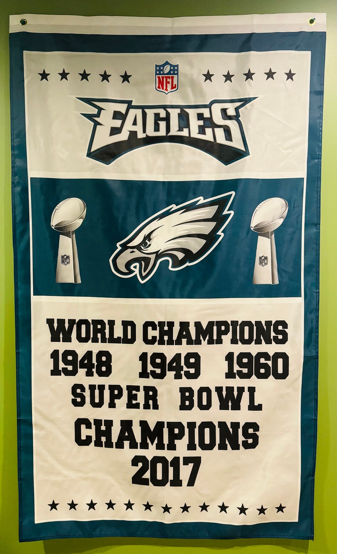 Philadelphia Eagles Championship Vertical Banner NFL Flag 3x5ft ...