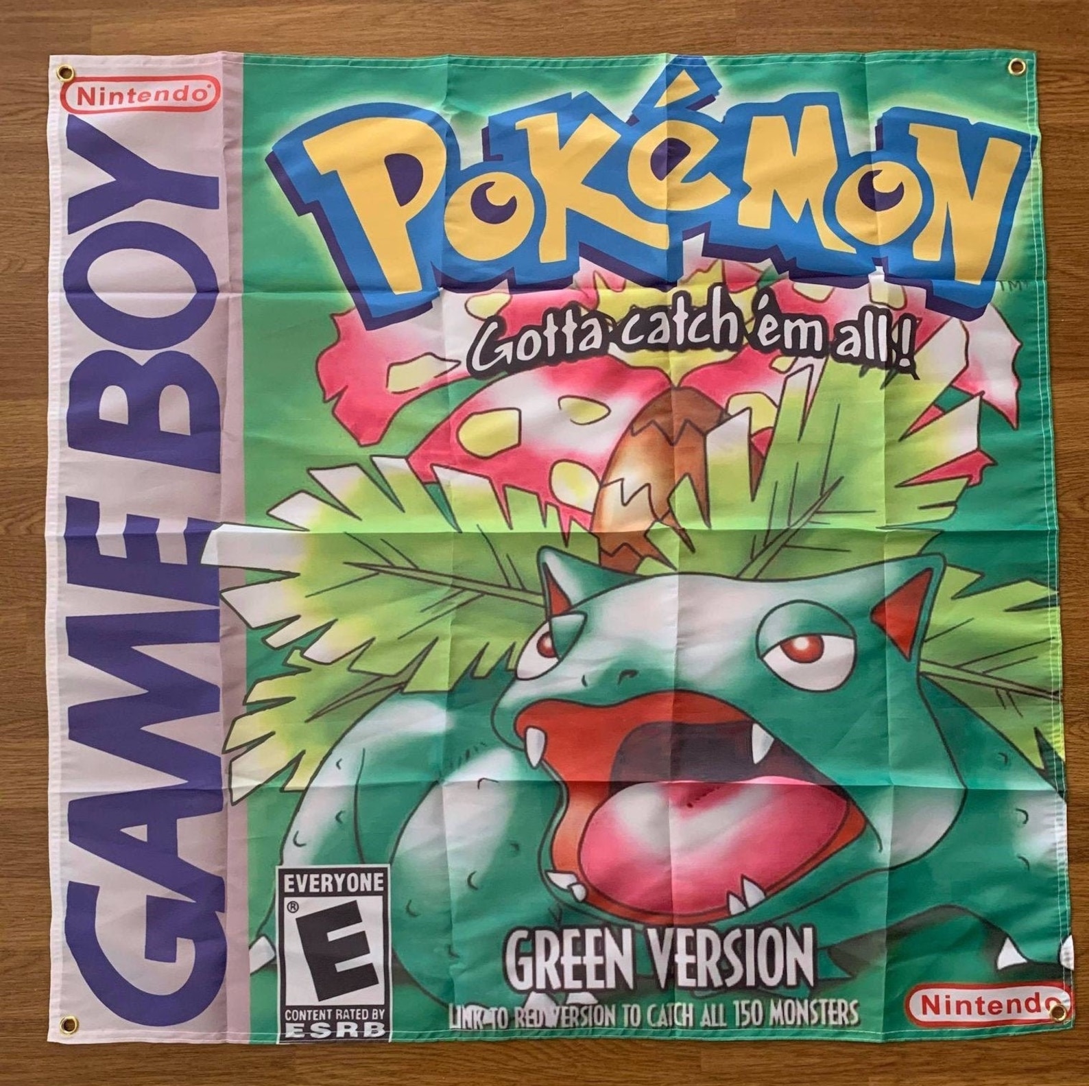 Pokémon Green Version Gameboy Venusaur Video Game Cover Art Wall Flag ...