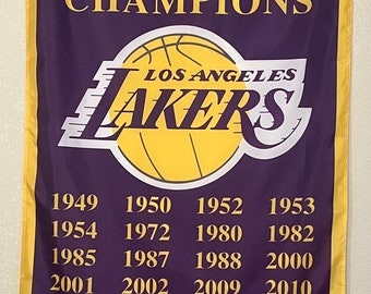 Los Angeles Lakers NBA Championship Banner Flag - Etsy