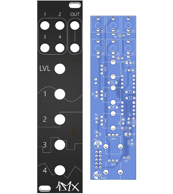 4MX Mini Mixer Eurorack Modular Synthesizer Ecolab DIY Pcbs | Etsy
