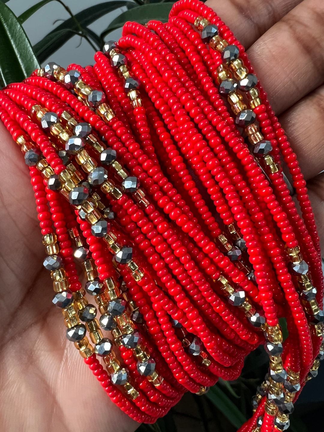 Stunning Red African Waist Beads. - Etsy