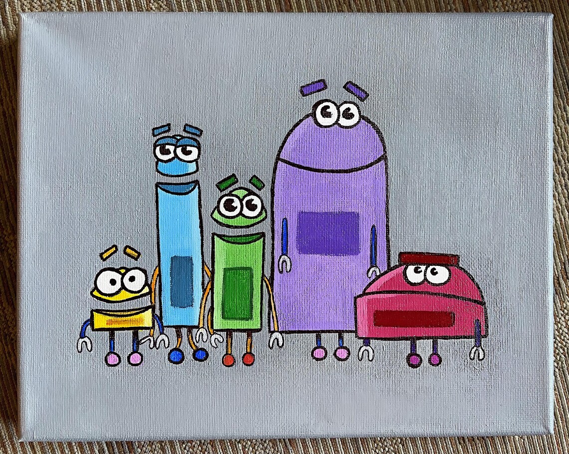 Ask the Storybots Small 8x10 Acrylic Children's Painting | Etsy