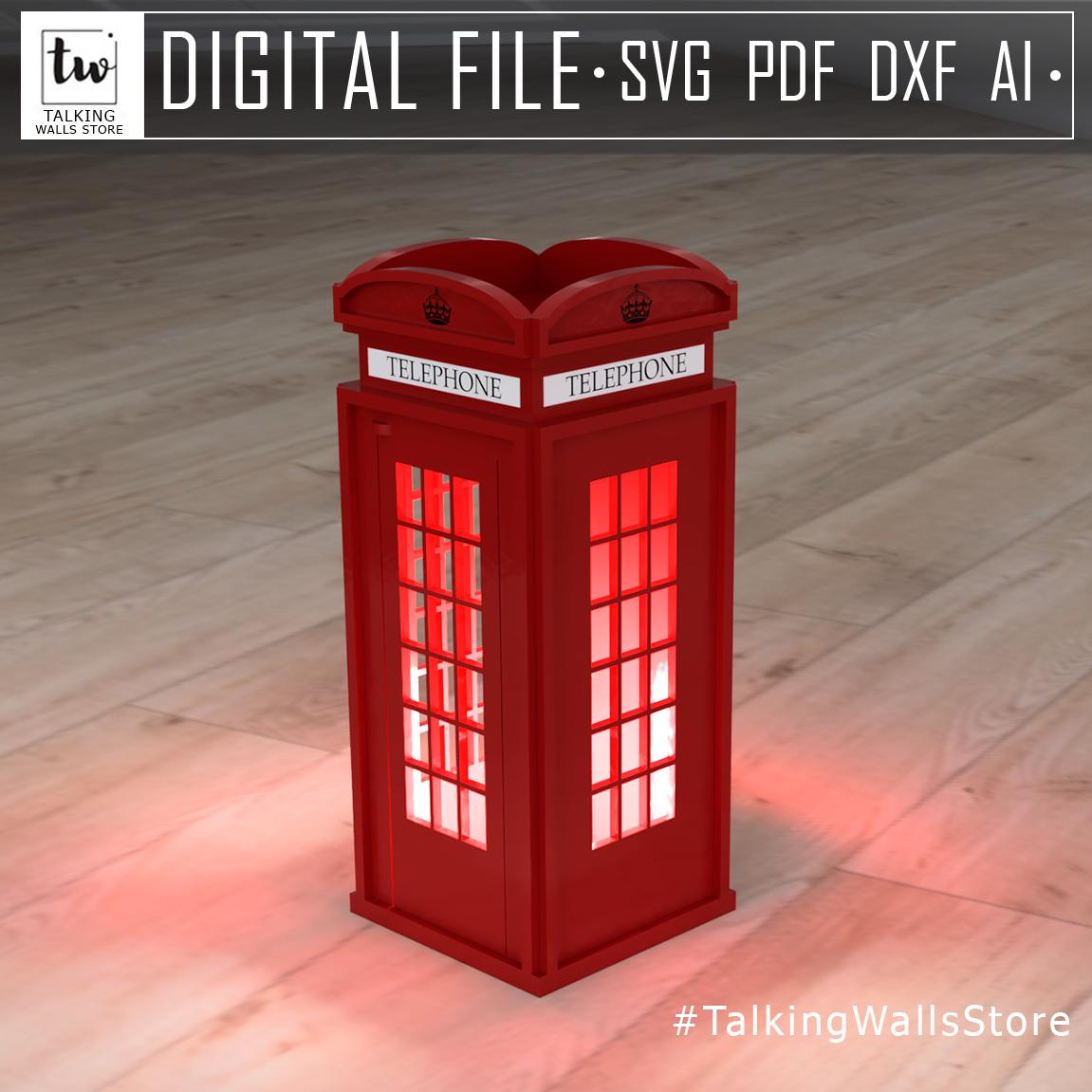 Digital Product. Miniature Phone Booth From London. Laser Cut - Etsy