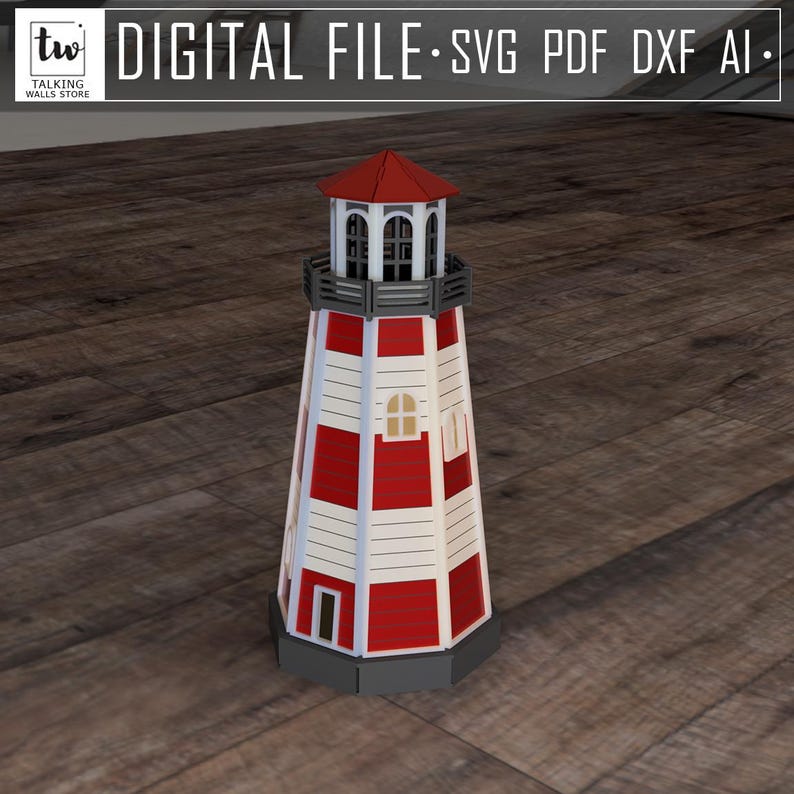 Lighthouse Laser Cut File, Dxf, Svg, Ai and Cdr, 3d Puzzle File, Wooden ...