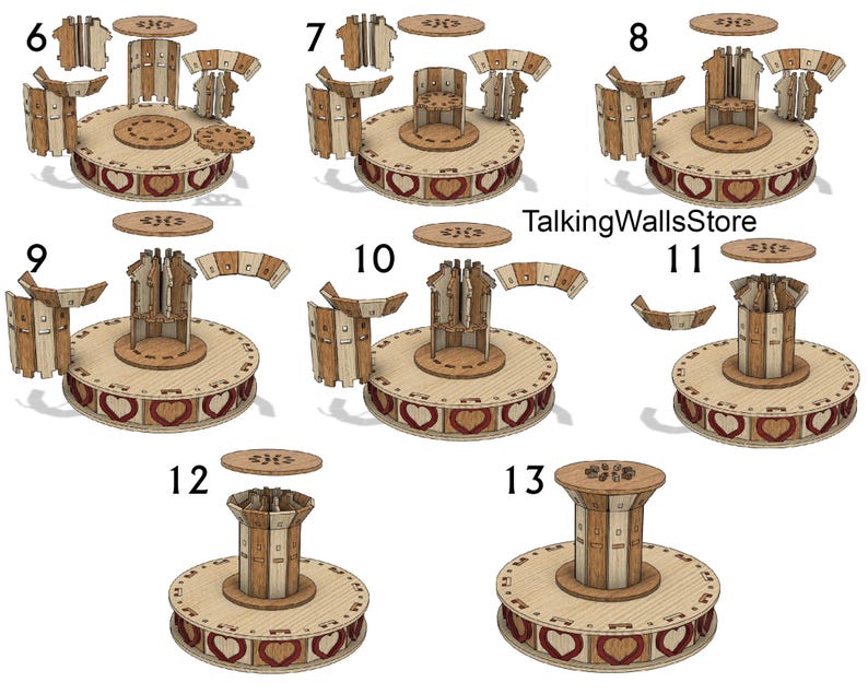 3D Wooden Carousels Bundle, Carousel Laser Cut, 3D Merry Go Round Model ...