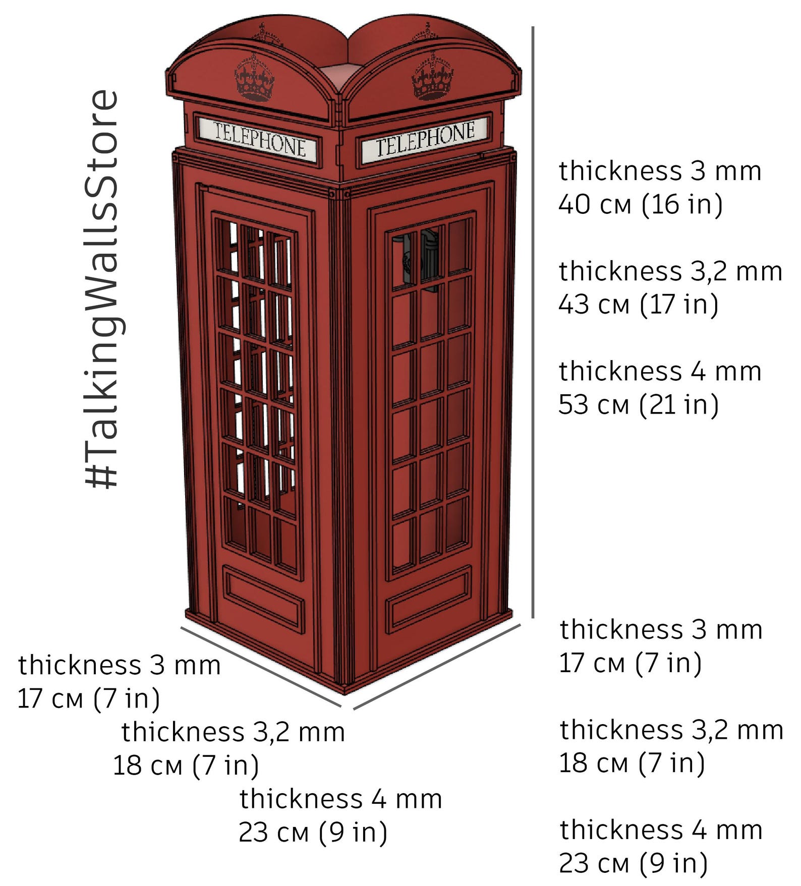Digital Product. Miniature Phone Booth From London. Laser Cut - Etsy