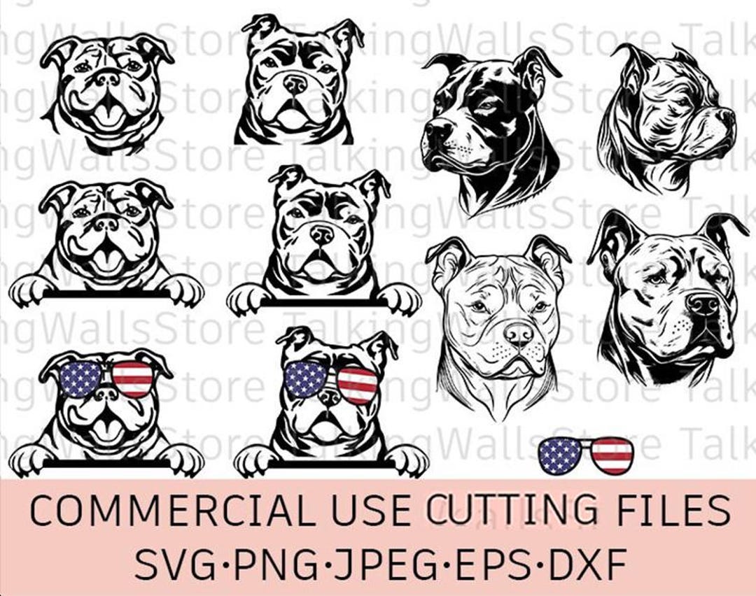 AMERICAN BULLY Peeking Svg Files for Cricut, Silhouette Png Vector ...