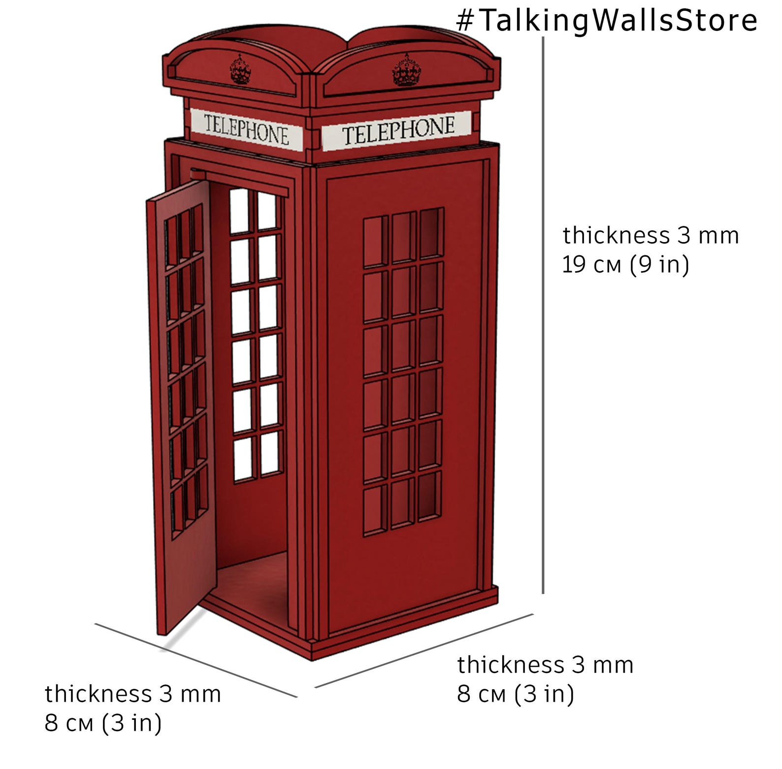 Digital Product. Miniature Phone Booth From London. Laser Cut - Etsy