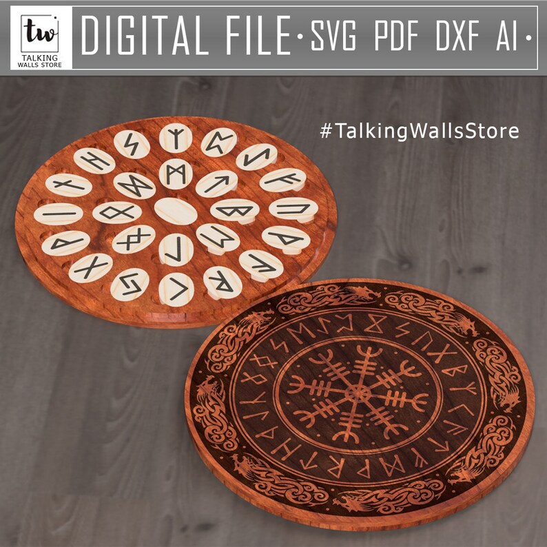 Digital File Aged Futhark Runes Set With Box - Paganism Pagan Witch ...