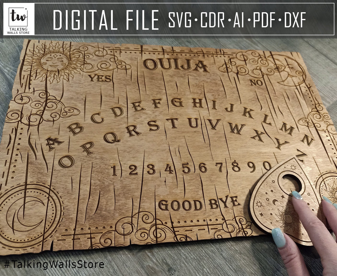 DIY Plywood Aged Ouija Board. Digital File- Paganism Pagan Witch ...