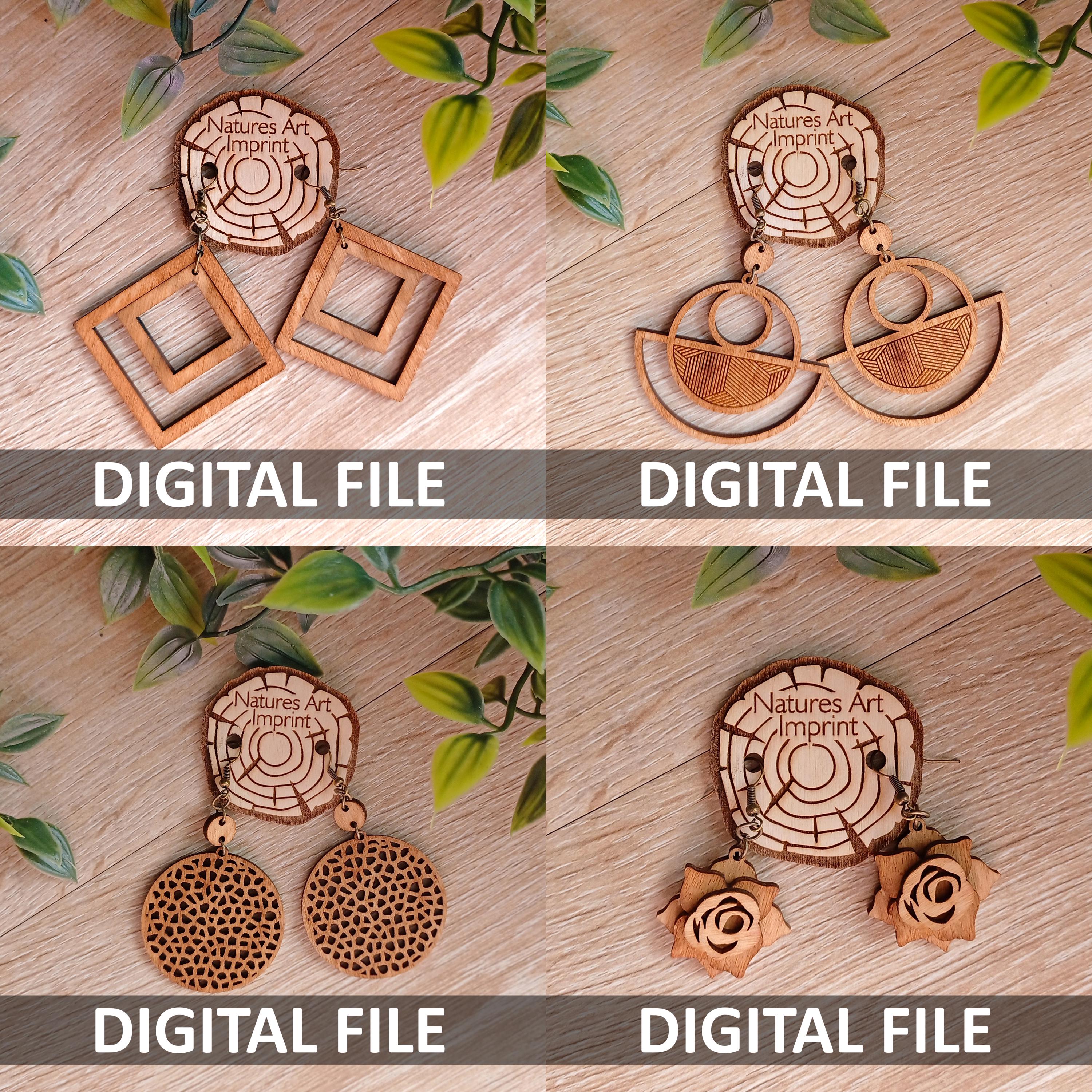 23 Earrings SVG Bundle • Laser Cut Earring Templates • Modern Jewelry ...