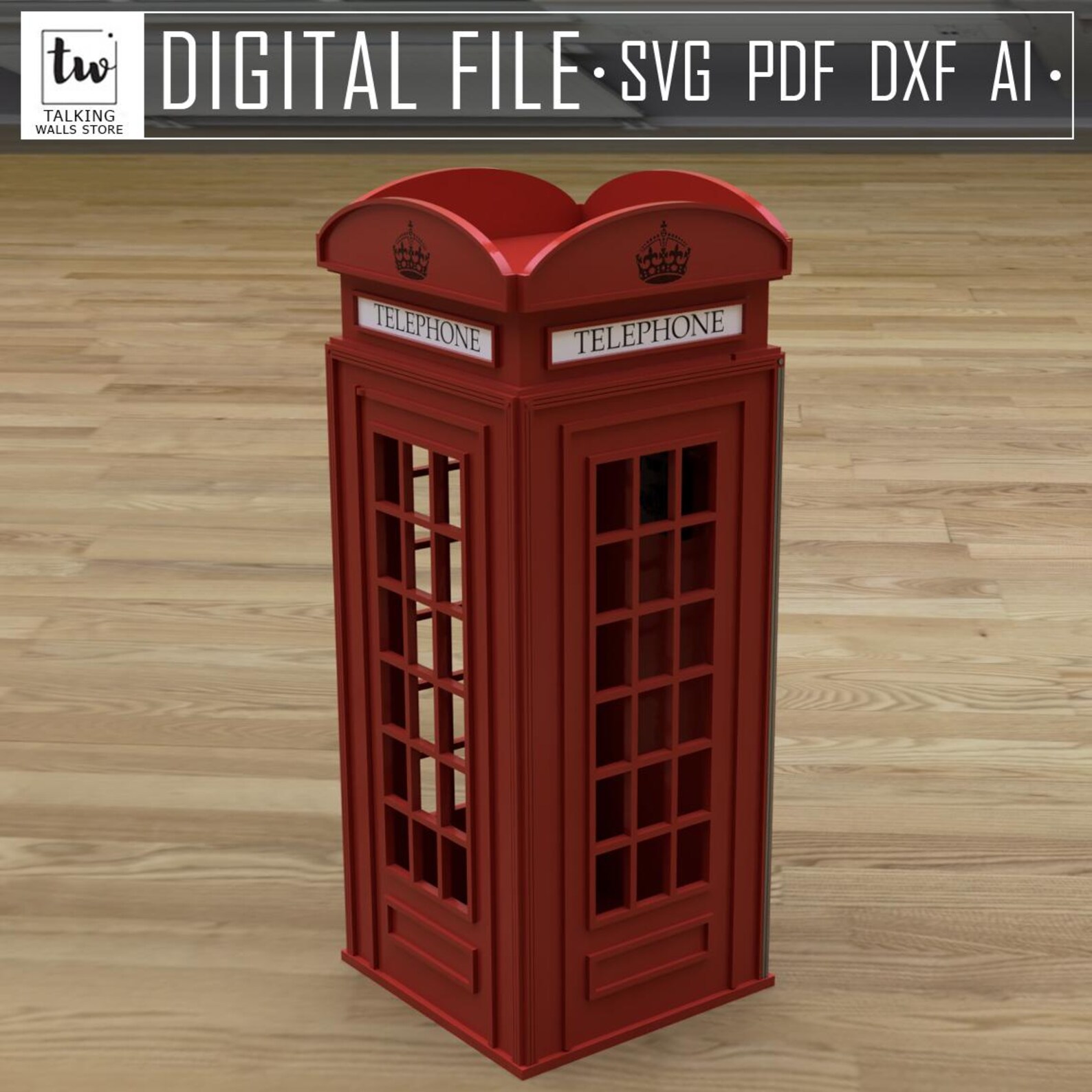Digital Product. Miniature Phone Booth From London. Laser Cut - Etsy
