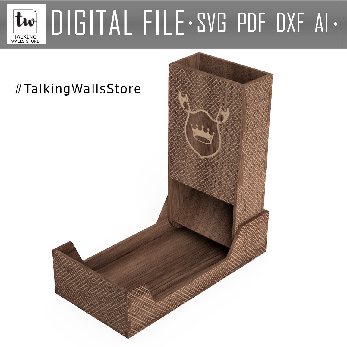 Folding Dice Tower. Digital Product. 3mm, 3.2mm, 4mm, 4.5mm. Laser Cut ...