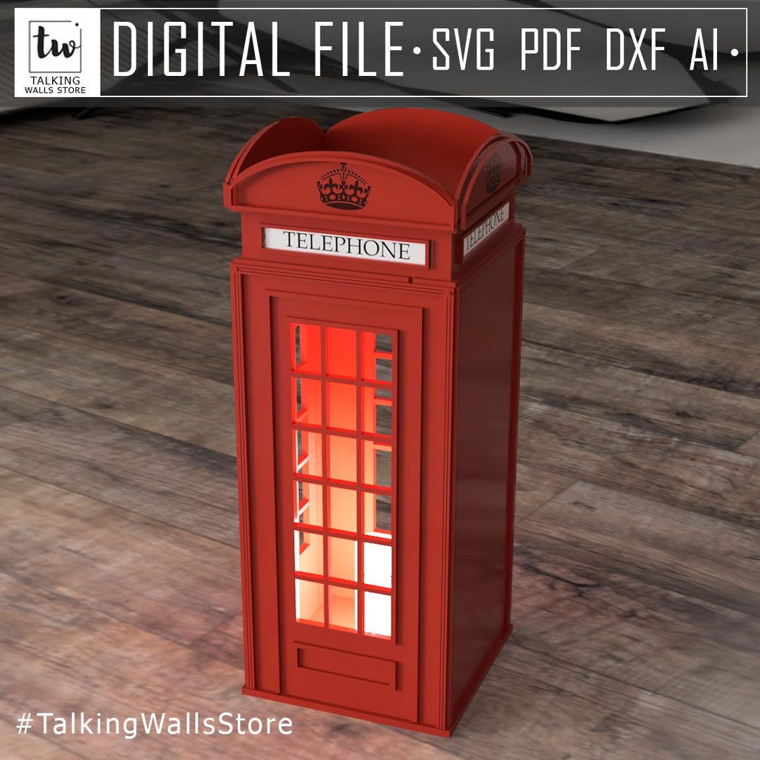Digital Product. Miniature Phone Booth From London. Laser Cut - Etsy