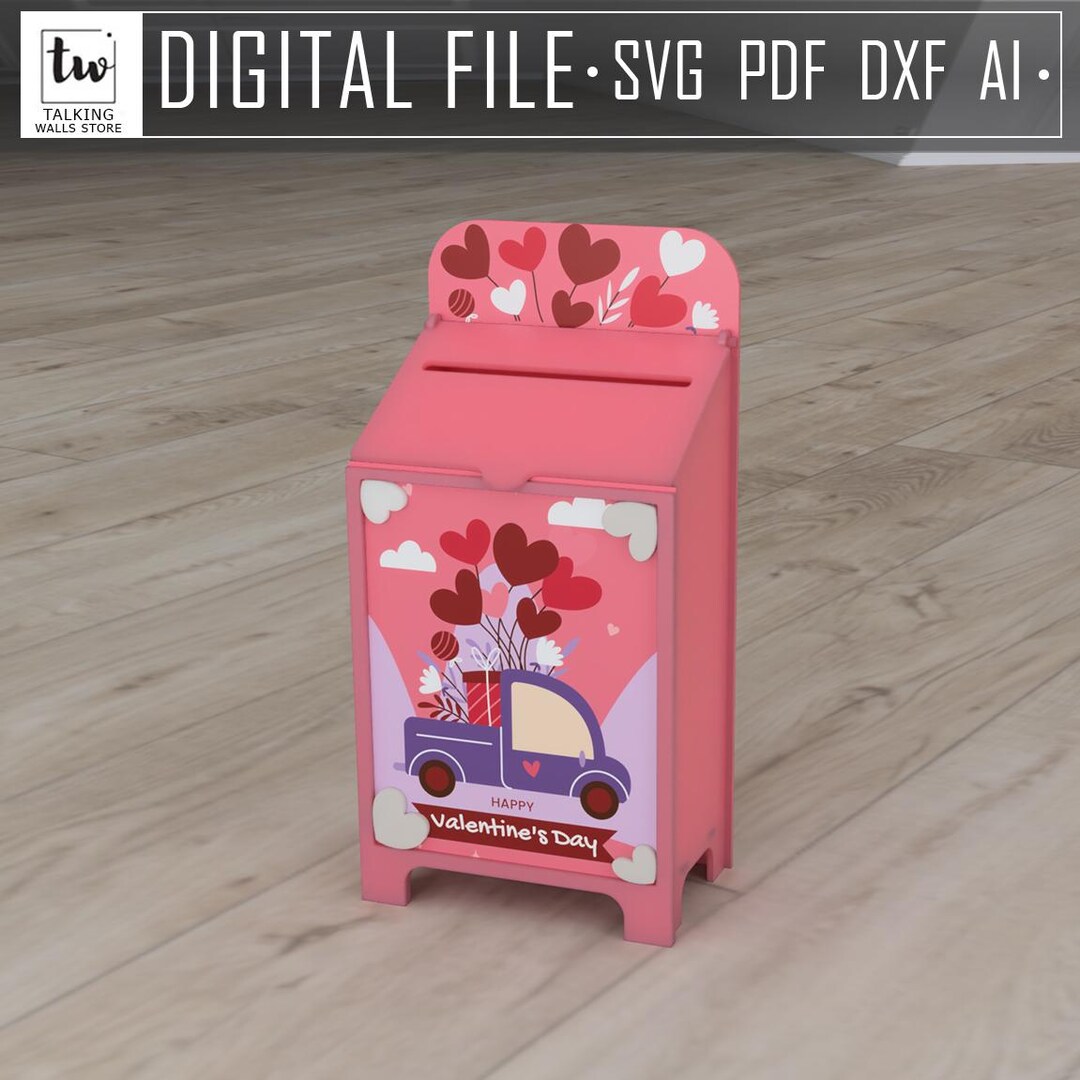 Valentines Day Mail Box Laser Cut Bundle, Letters to Valentine Mailbox ...