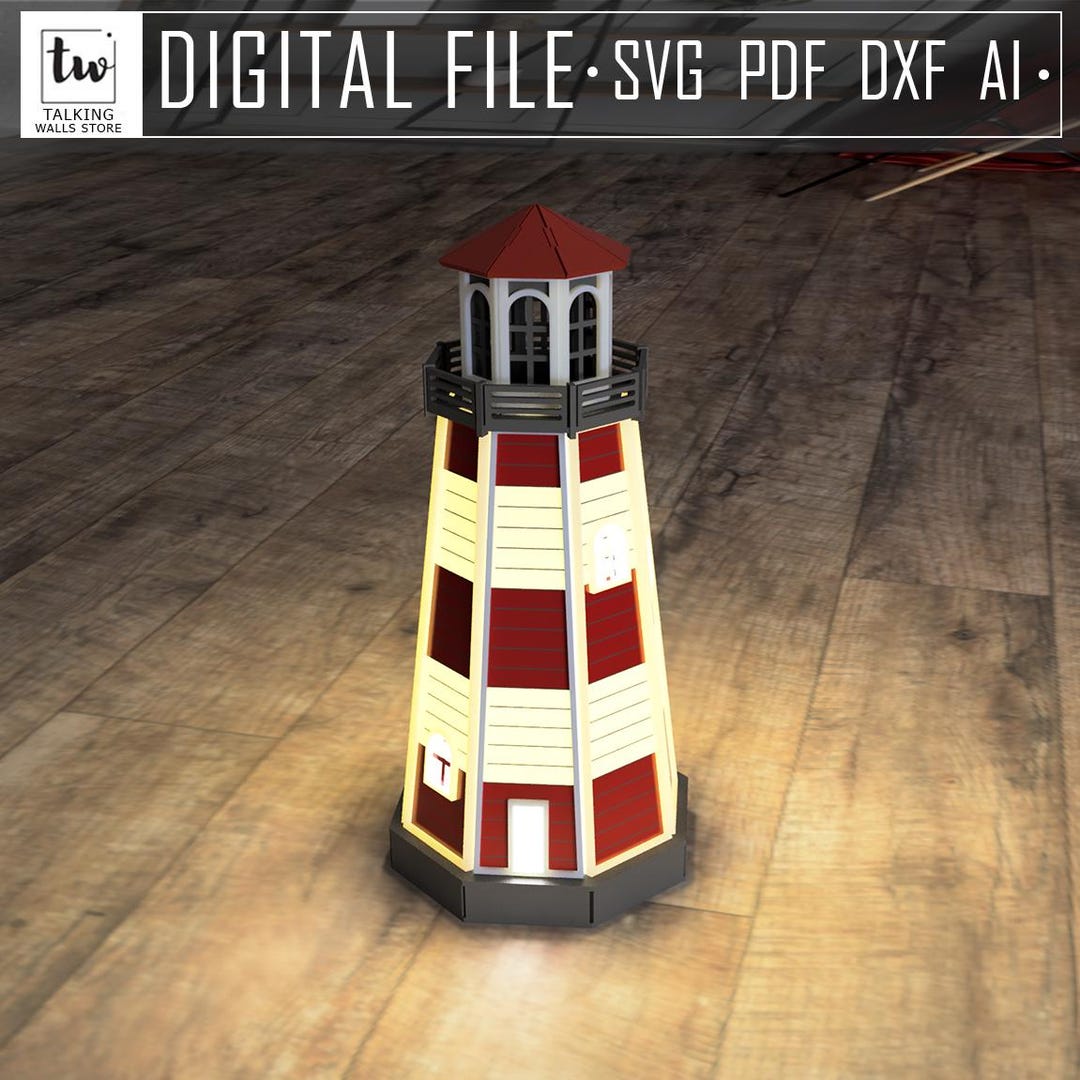 Lighthouse Laser Cut File, Dxf, Svg, Ai and Cdr, 3d Puzzle File, Wooden ...