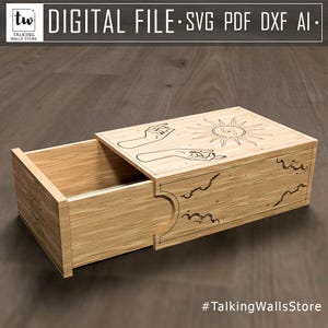 Tarot Card Box SVG – Wooden Tarot Deck Case for Laser Cut – Custom Deck ...