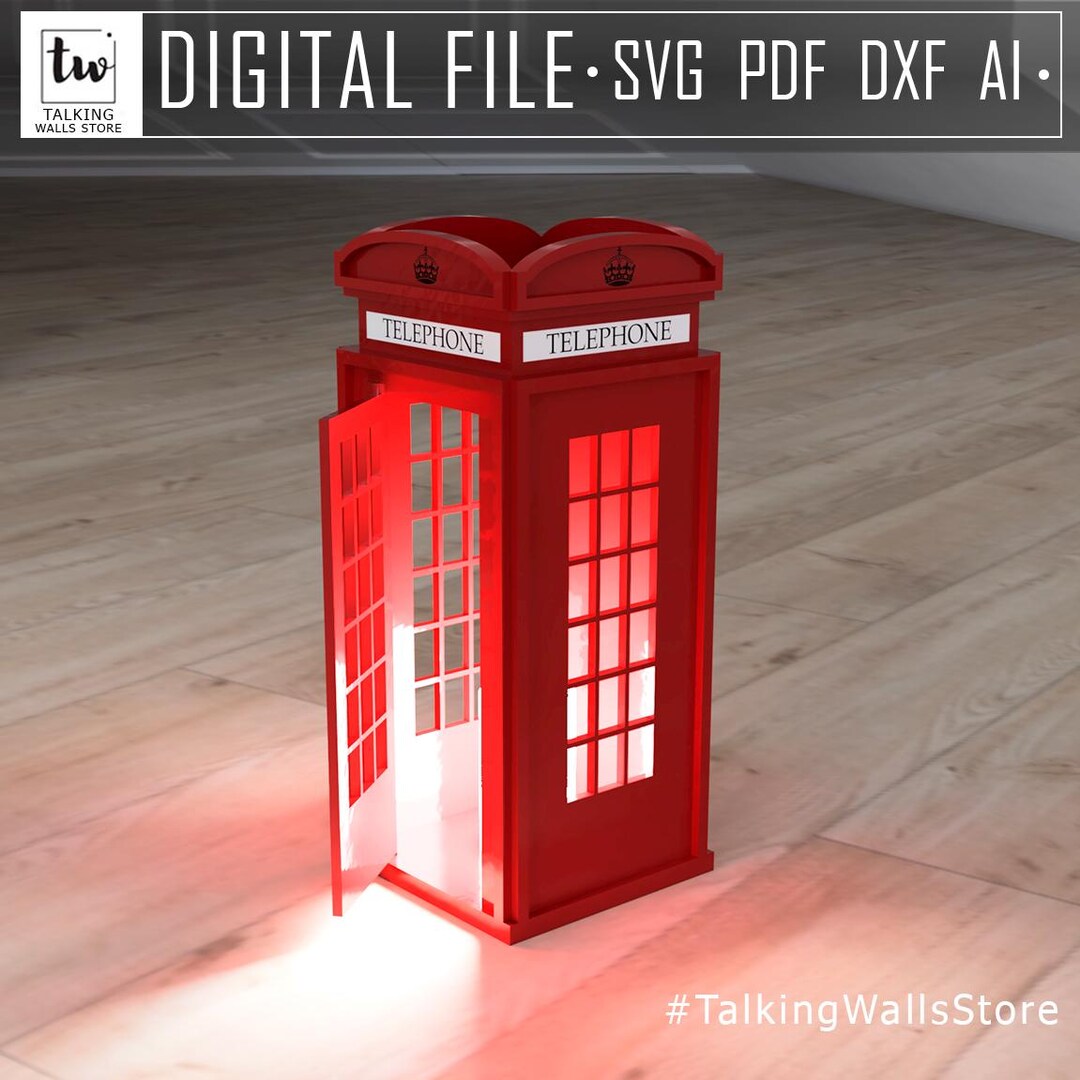 Digital Product. Miniature Phone Booth From London. Laser Cut - Etsy