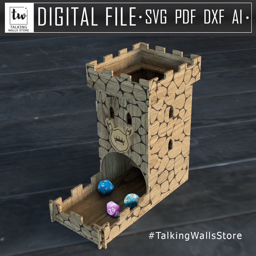 Dice Tower. Digital Product. 3mm, 3.2mm, 4mm, 4.5mm. Laser Cut Files ...