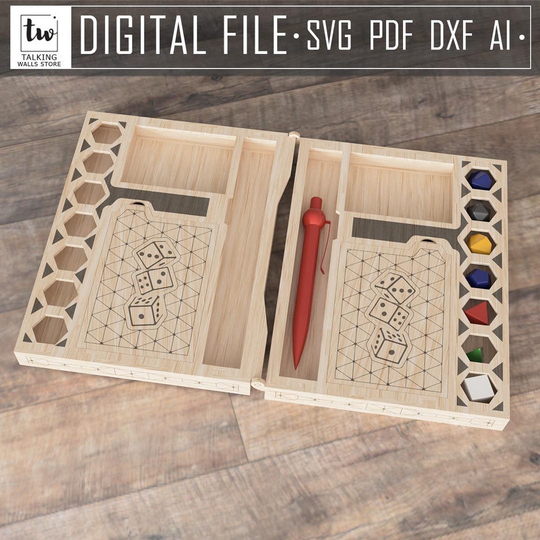 Dice Box. Digital Product. 3mm, 3.2 Mm. Laser Cut Files SVG, PDF, AI ...