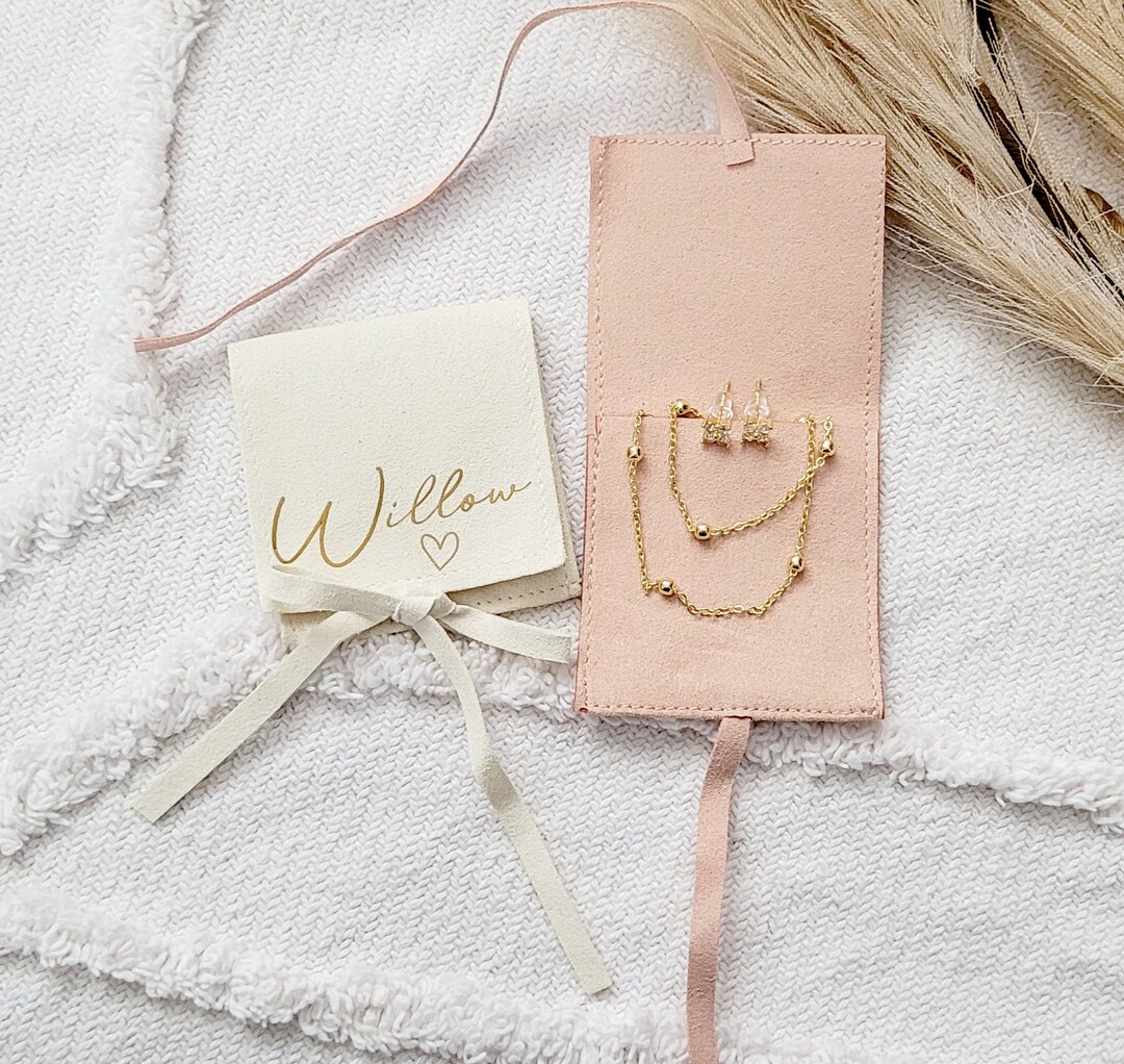 Personalised Minimalist Jewellery Gift Pouch, Gift Bag,bridesmaid ...