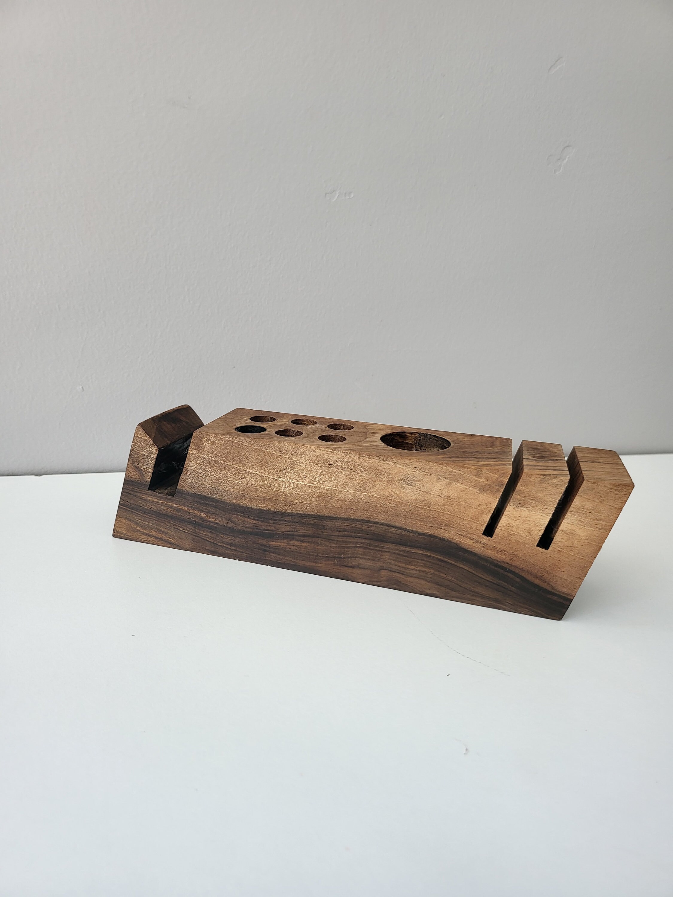 Walnut Pen Holder, Wood Desk Organizer. Wooden Pencil Holder, Wood Desk ...