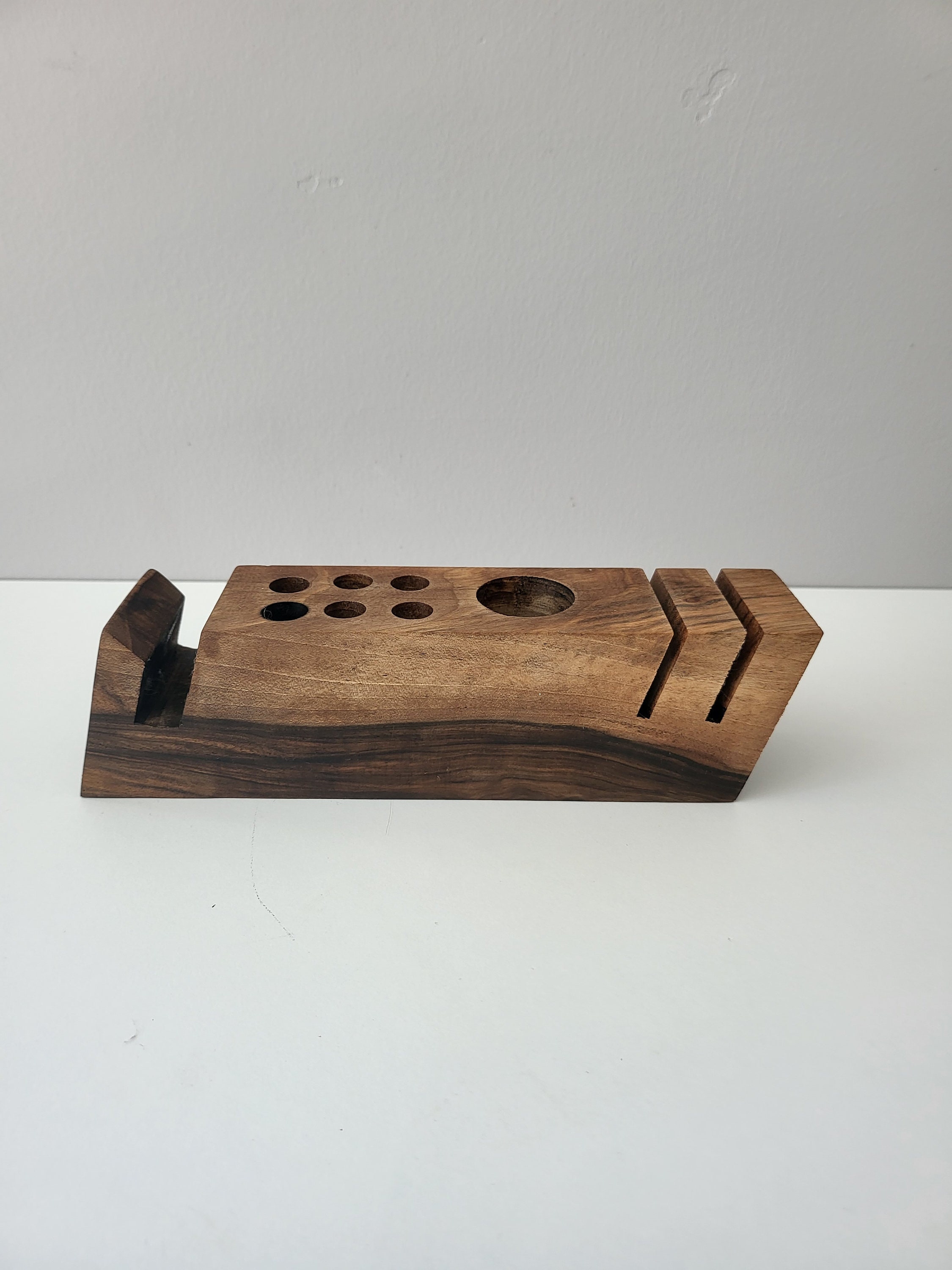 Walnut Pen Holder, Wood Desk Organizer. Wooden Pencil Holder, Wood Desk ...
