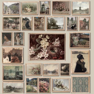 Vintage Art Prints Mega Bundle Set, Antique Rustic Printable Wall Art ...