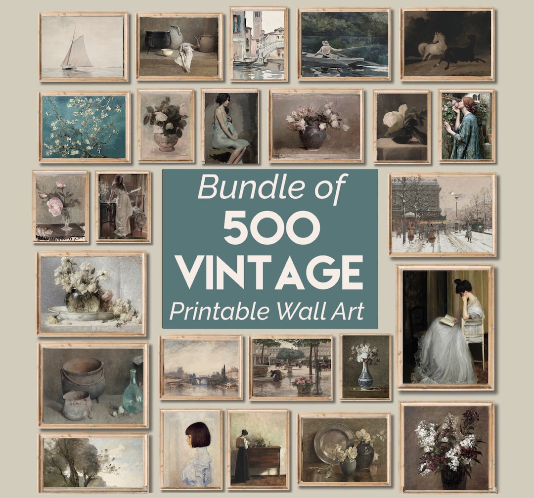 Printable Vintage Wall Art Prints Set, Vintage Oil Paintings, Mega ...