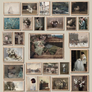 Vintage Art Prints Mega Bundle Set, Antique Rustic Printable Wall Art ...