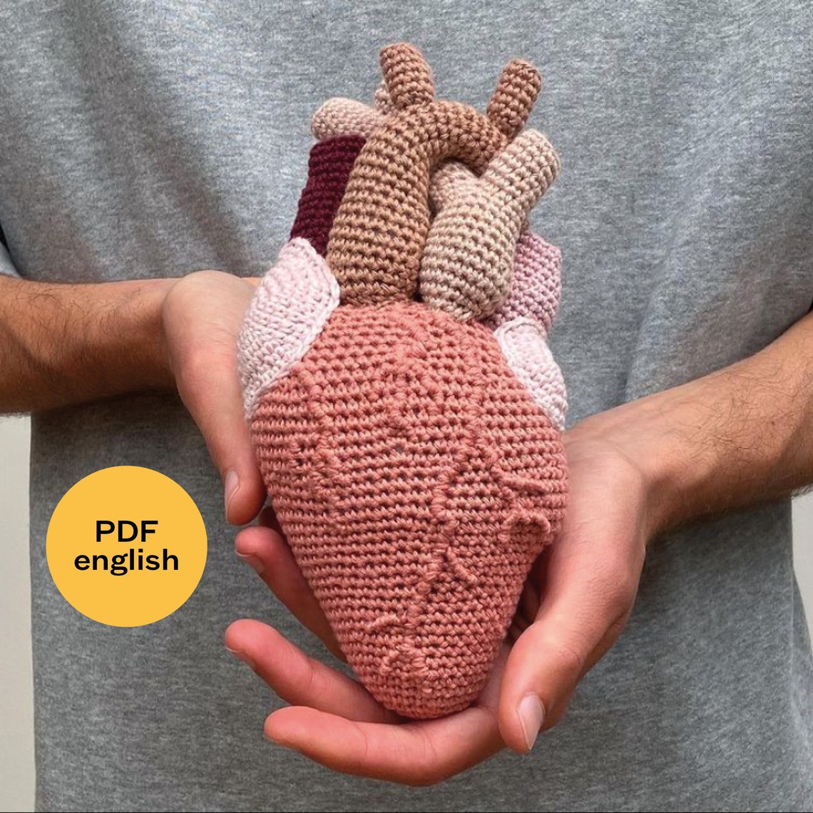 Anatomical Heart CROCHET PATTERN PDF English - Etsy