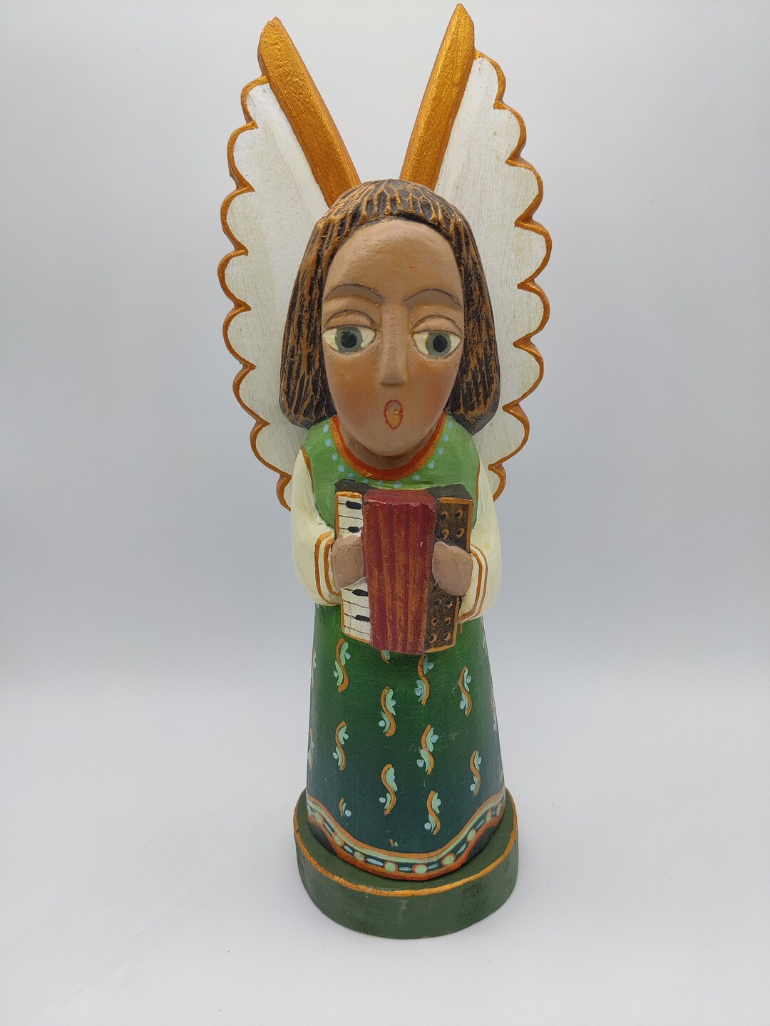 Carved Hand Painted Wood Angel Sculpture Figurine Krakow - Etsy