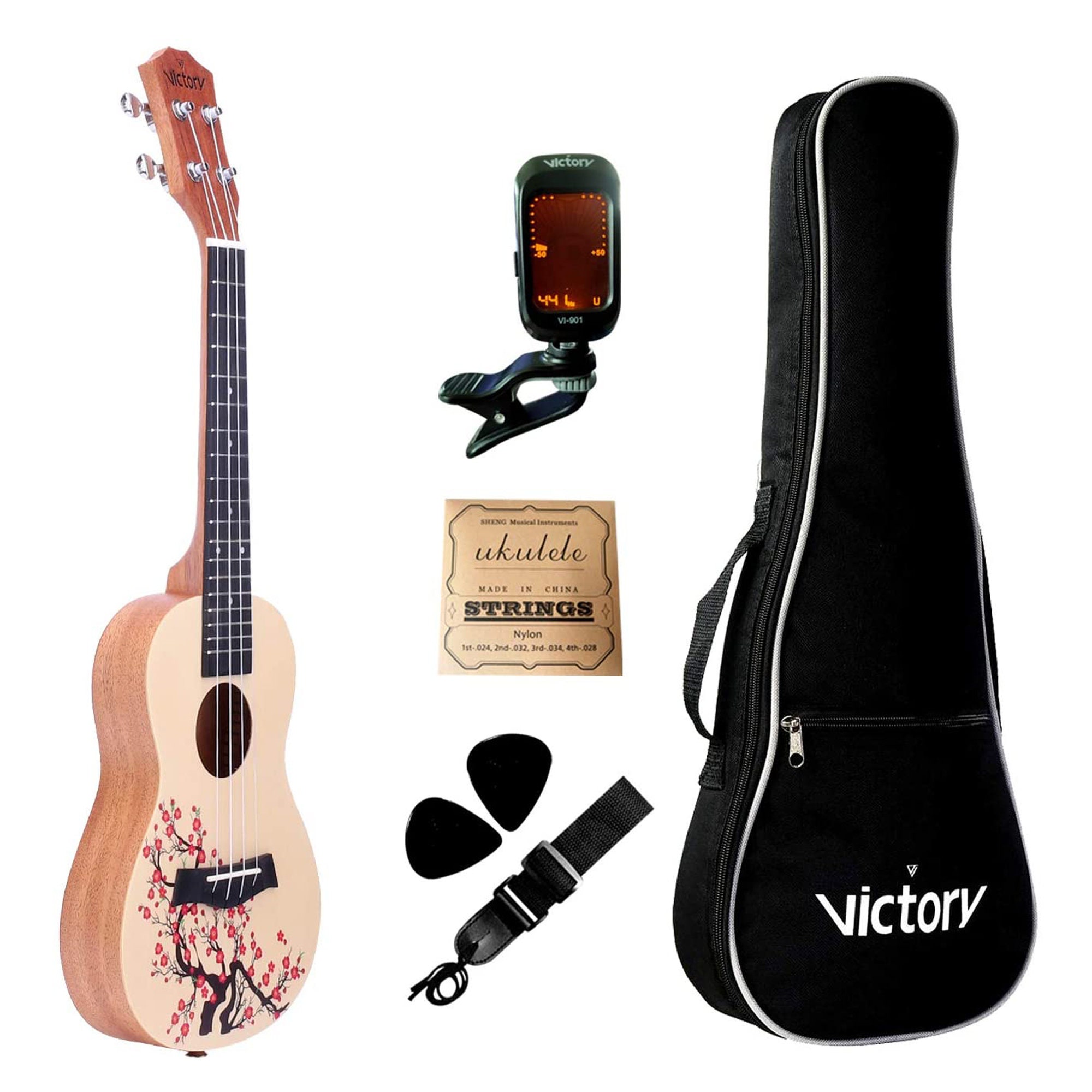 Painted Concert Ukulele 23” Beginner’s Kit (plum Blossom) - Etsy
