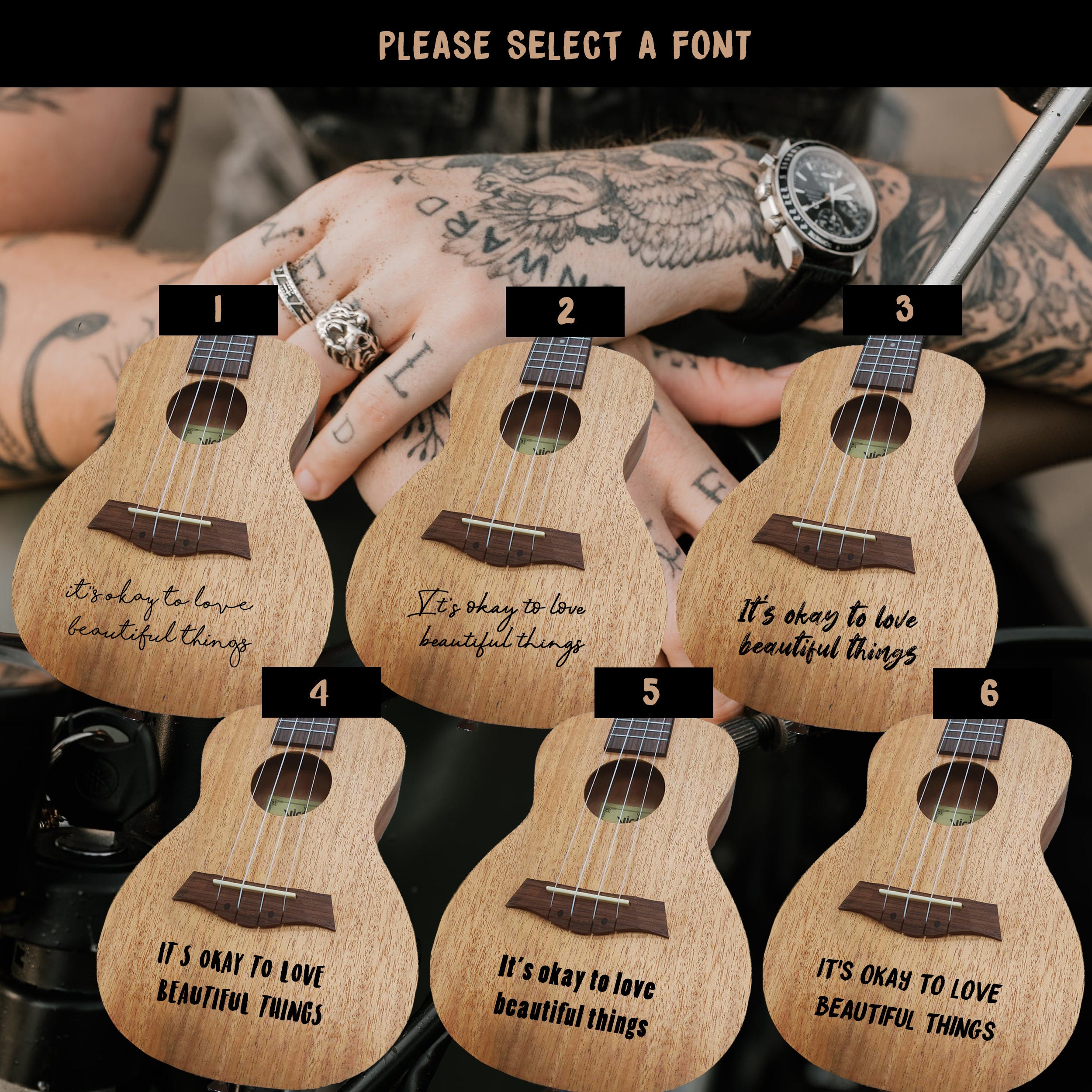 ENGRAVE Customized Personalized Tattoo Ukulele / Special Gift - Etsy
