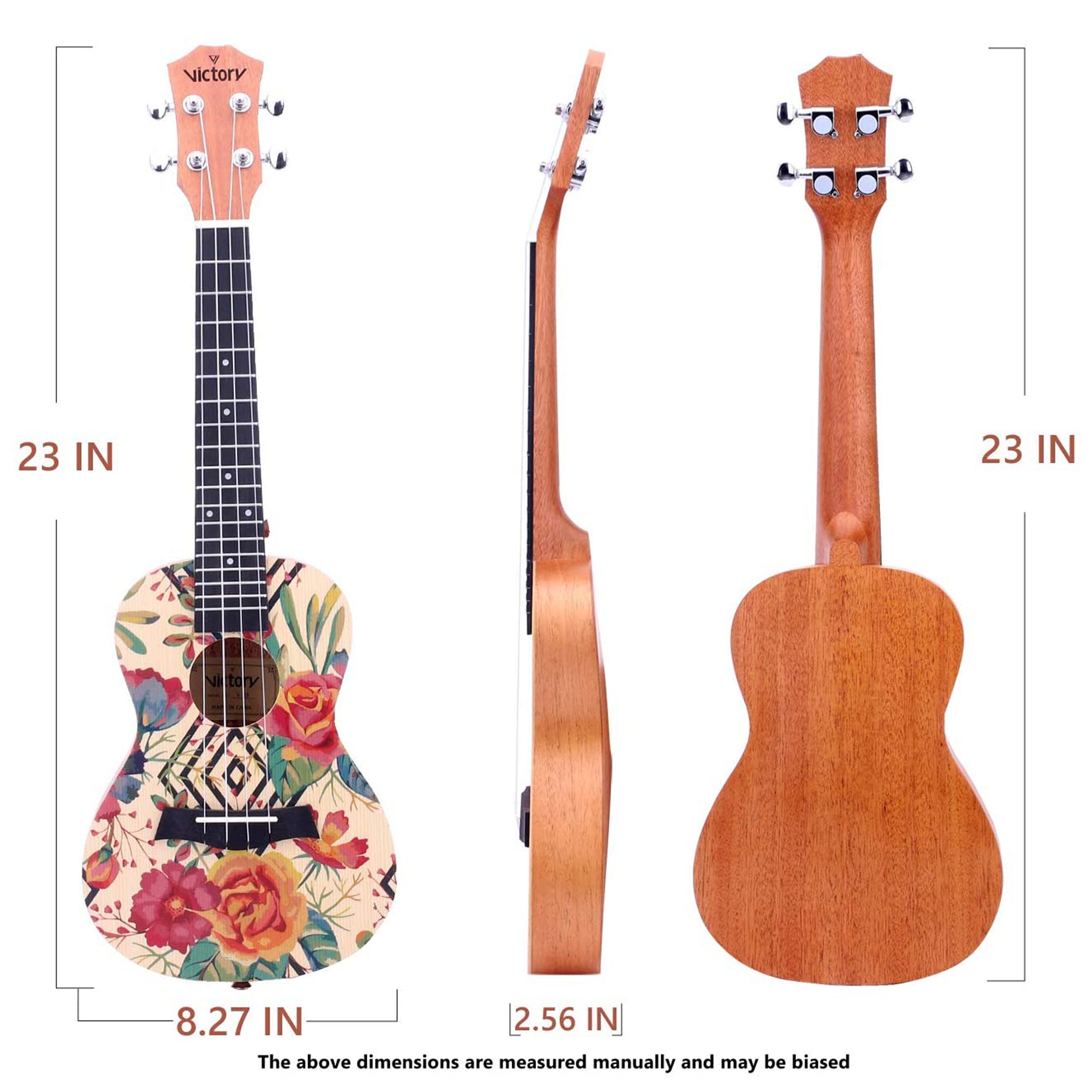 Painted Concert Ukulele 23 Beginners Kit rose | Etsy